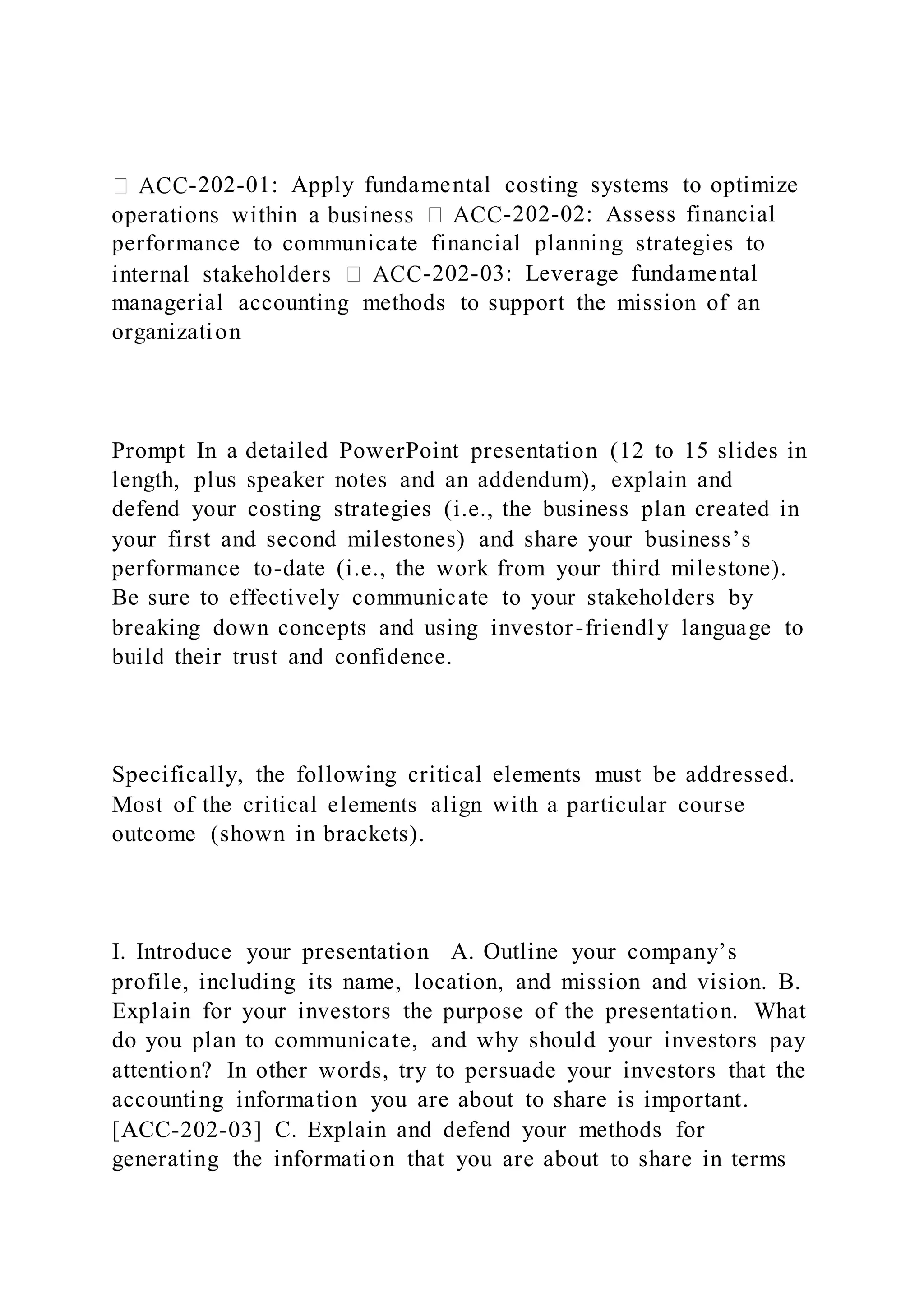 ACC 202 Final Project Guidelines and Rubric Overview Success | DOCX