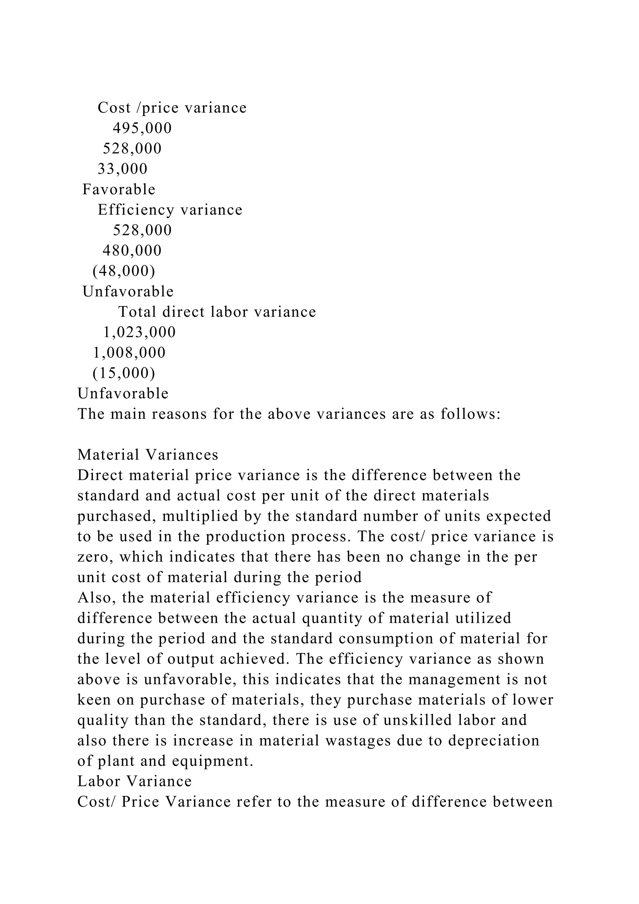 Acc 202 Final Project Part I Budget Variance Report Sub Docx