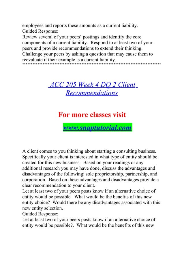 ACC 205 Effective Communication / snaptutorial.com