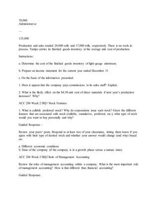 Acc 206 complete course material | DOCX