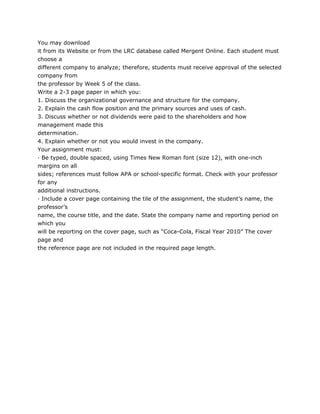 206 week 8 assignment 1 annual report project | PDF