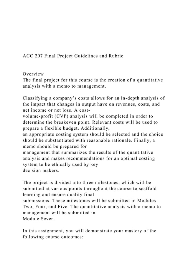 ACC 207 Final Project Guidelines and Rubric Overview .docx
