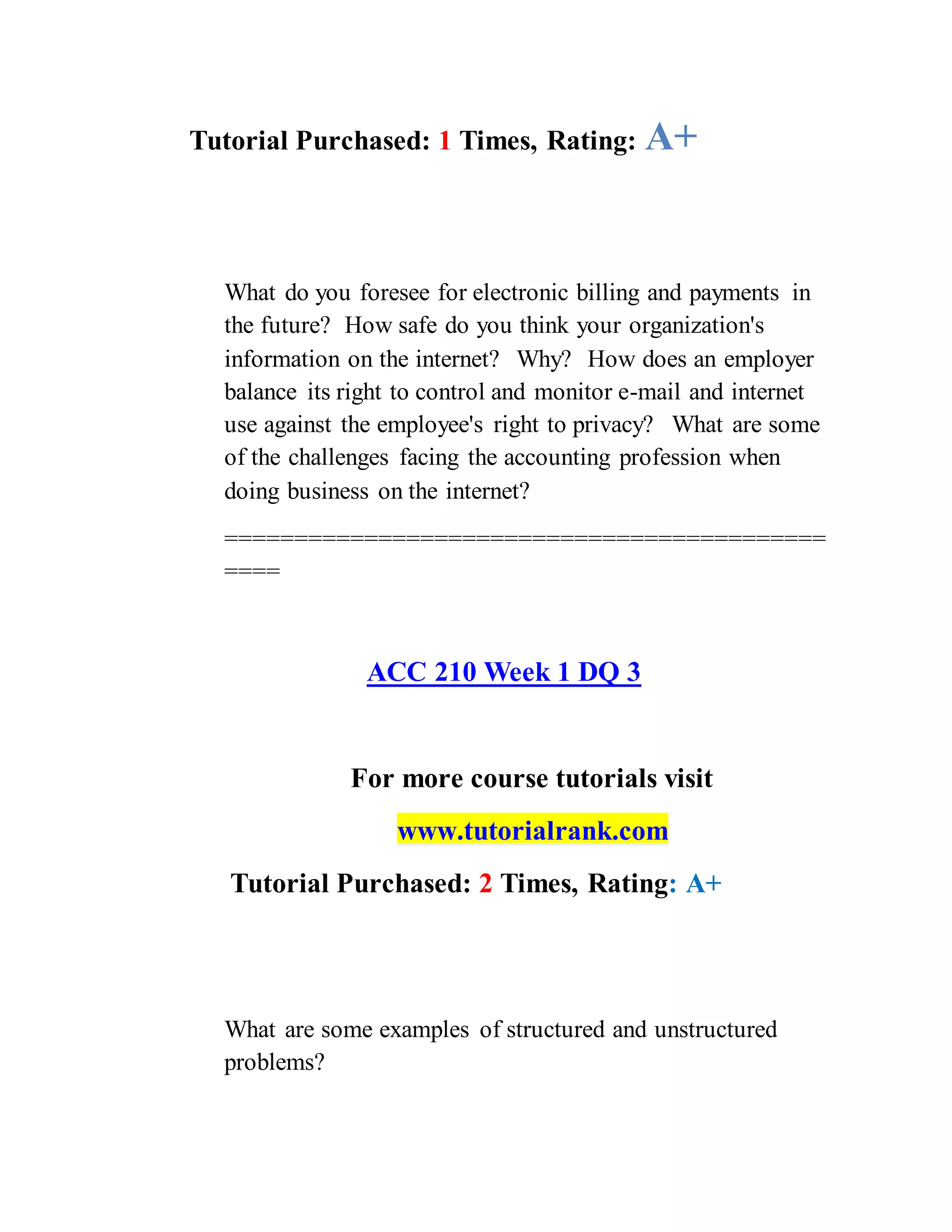 ACC 210 Effective Communication/tutorialrank.com