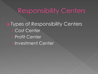 Acc220 acc 220 week 8 responsibility centers 2013 axia uop | PPT