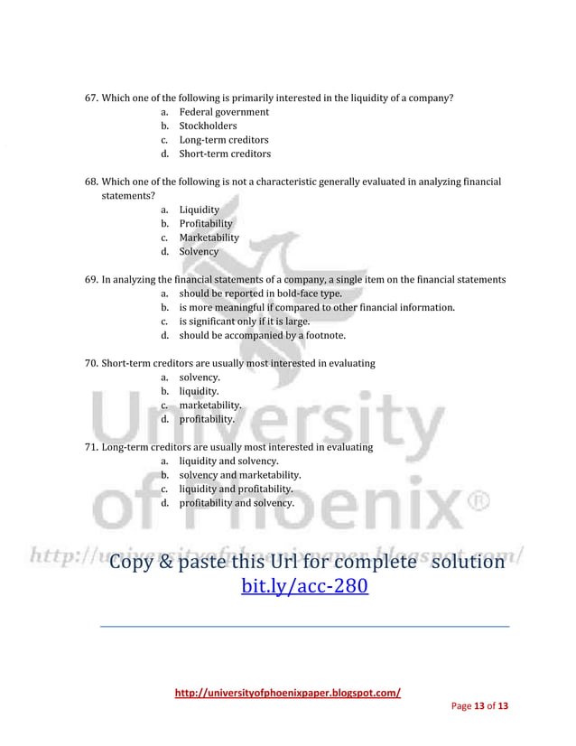 Acc 280 Acc280 Final Exam Docx Business Accounting Finance