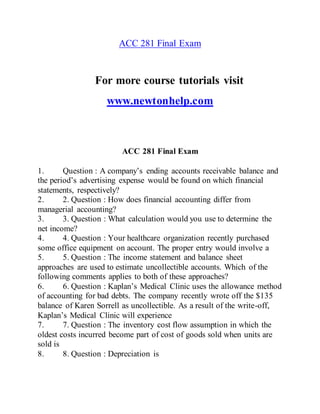 ACC 281 Expect Success/newtonhelp.com