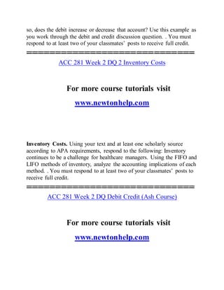 ACC 281 Expect Success/newtonhelp.com