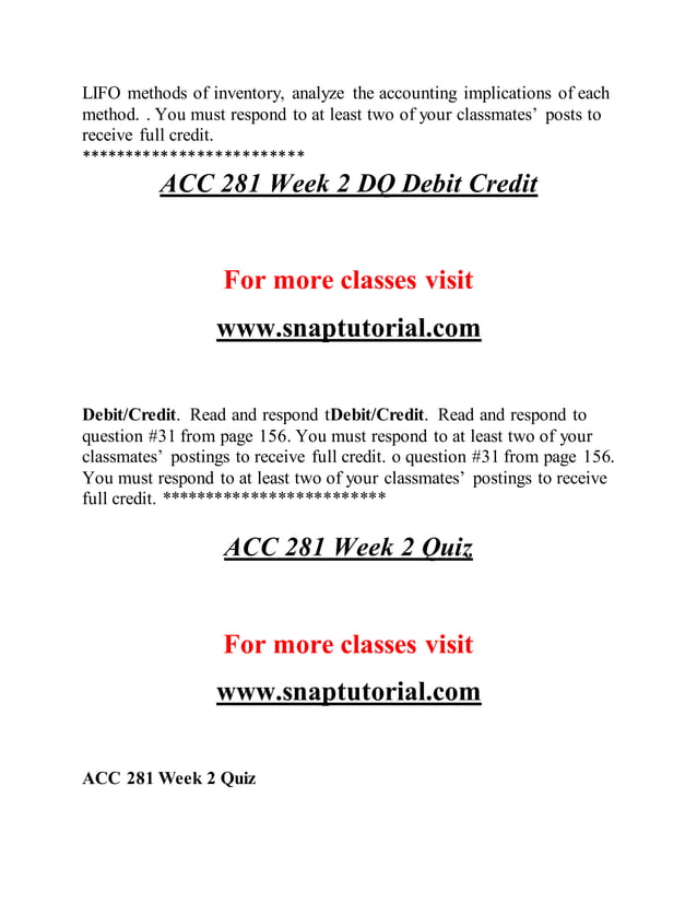 ACC 281 Education Redefined / snaptutorial.com