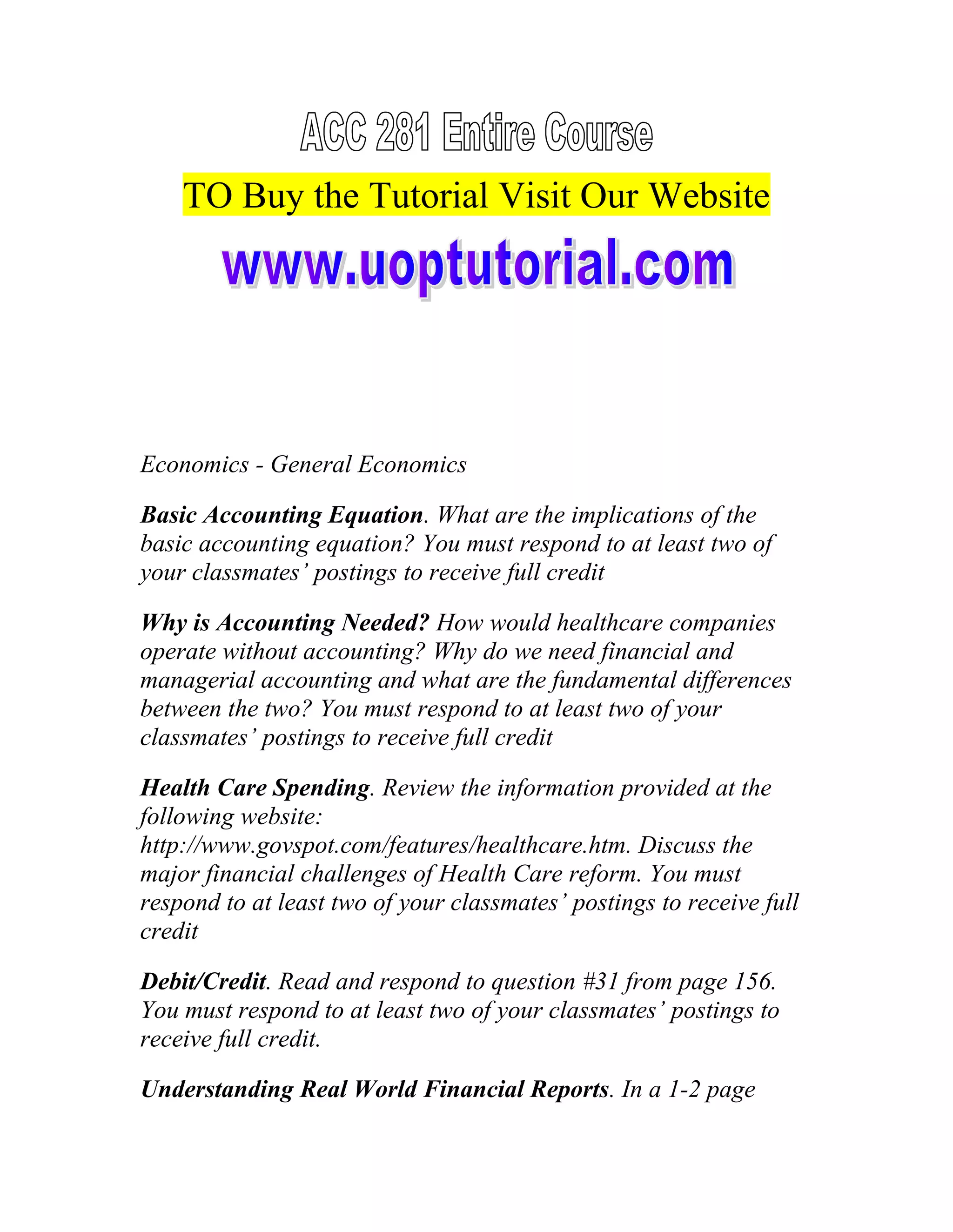 Acc 281 entire course | PDF