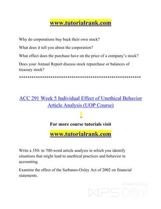 Acc 291 Teaching Effectively--tutorialrank.com