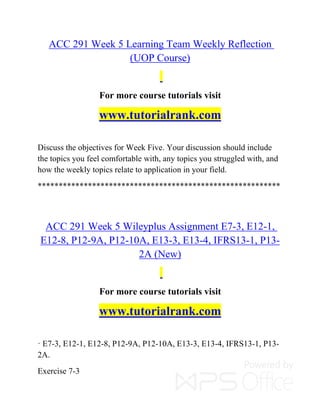 Acc 291 Teaching Effectively--tutorialrank.com