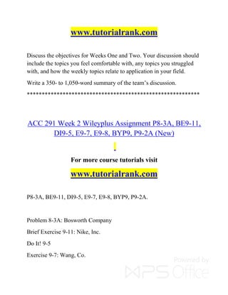 Acc 291 Teaching Effectively--tutorialrank.com