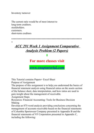 Acc 291 Enhance teaching-snaptutorial.com