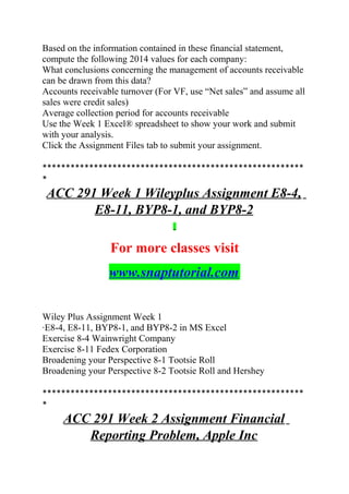 Acc 291 Enhance teaching-snaptutorial.com