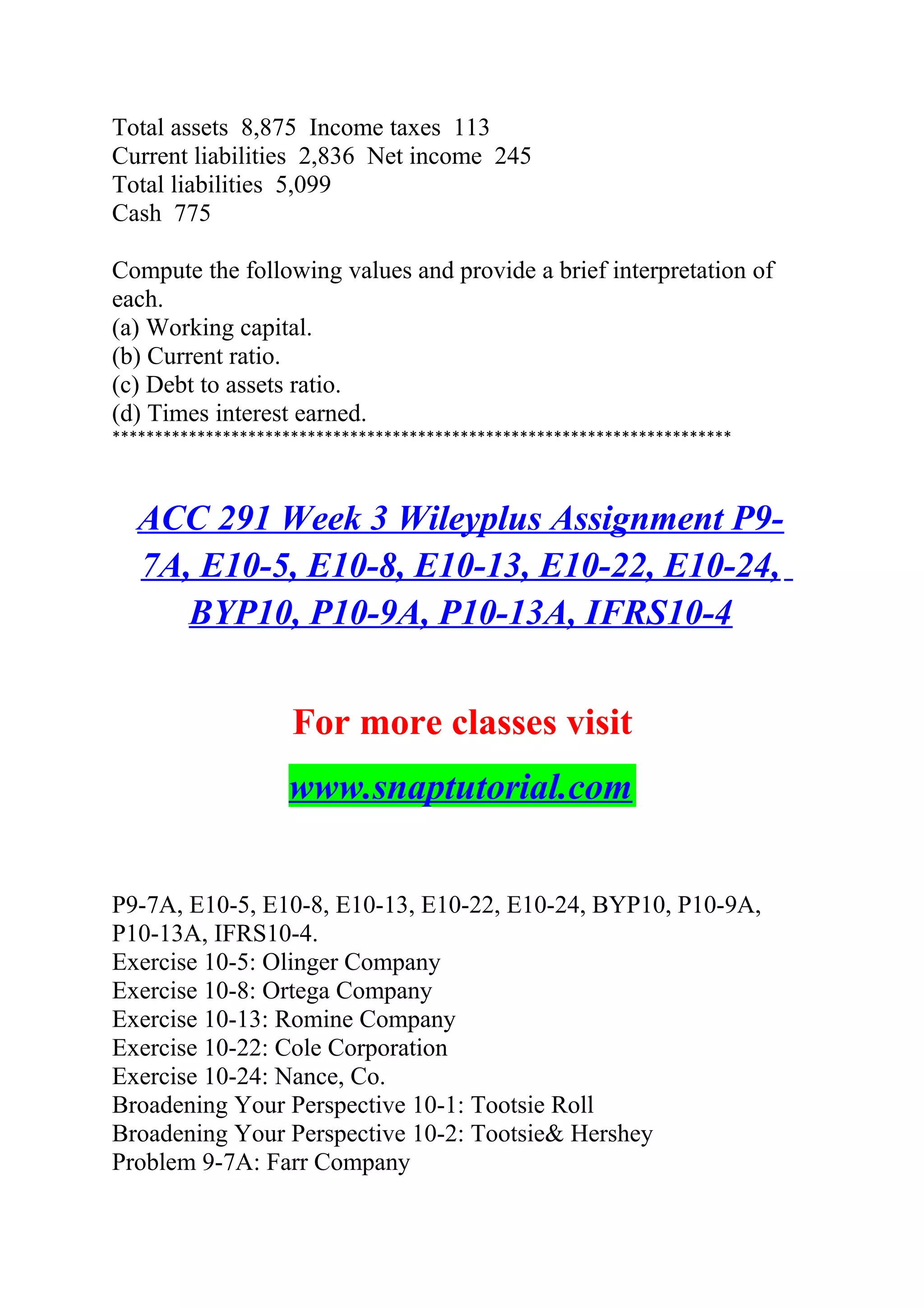 Acc 291 Exceptional Education / snaptutorial.com