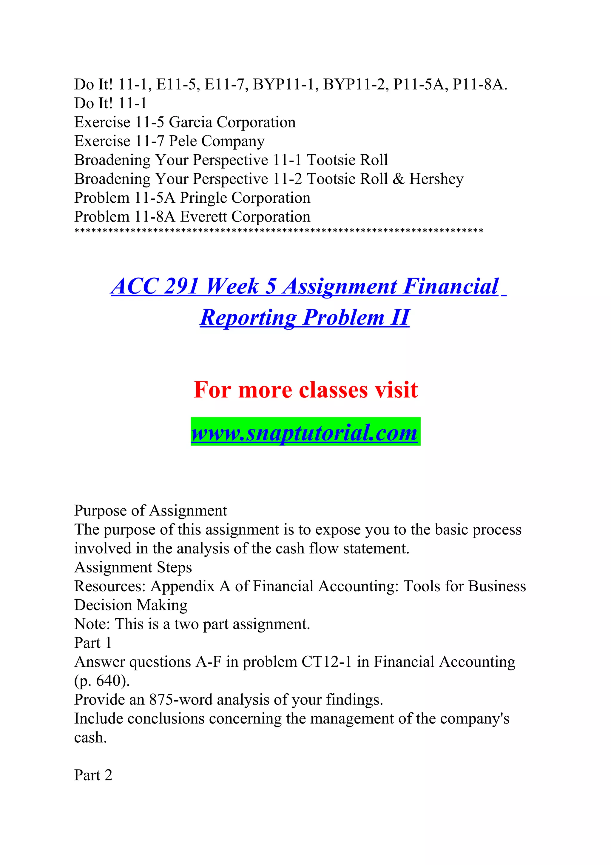 Acc 291 Exceptional Education / snaptutorial.com