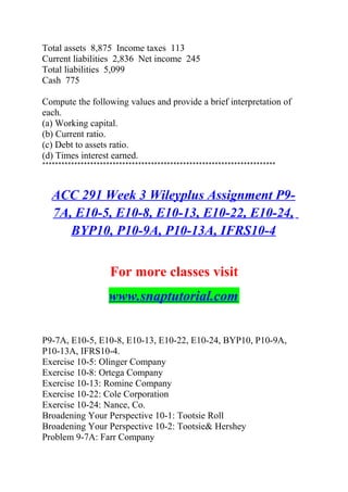 Acc 291 Exceptional Education / snaptutorial.com