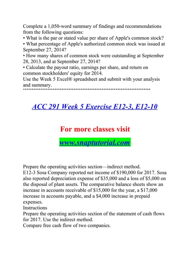 Acc 291 Exceptional Education / snaptutorial.com