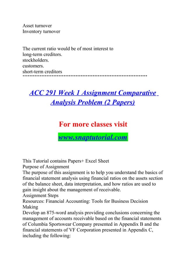 Acc 291 Exceptional Education / snaptutorial.com