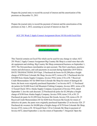 ACC 291 GUIDE New Education for Service--acc291guide.com