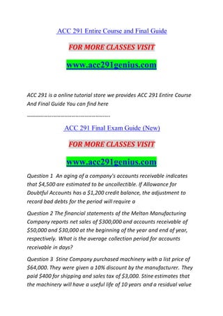 Acc 291 genius | PDF