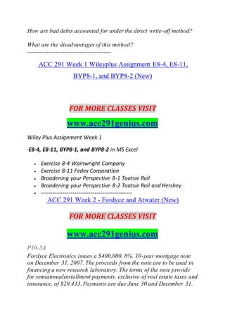 Acc 291 genius | PDF