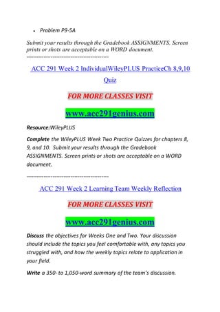 Acc 291 genius | PDF