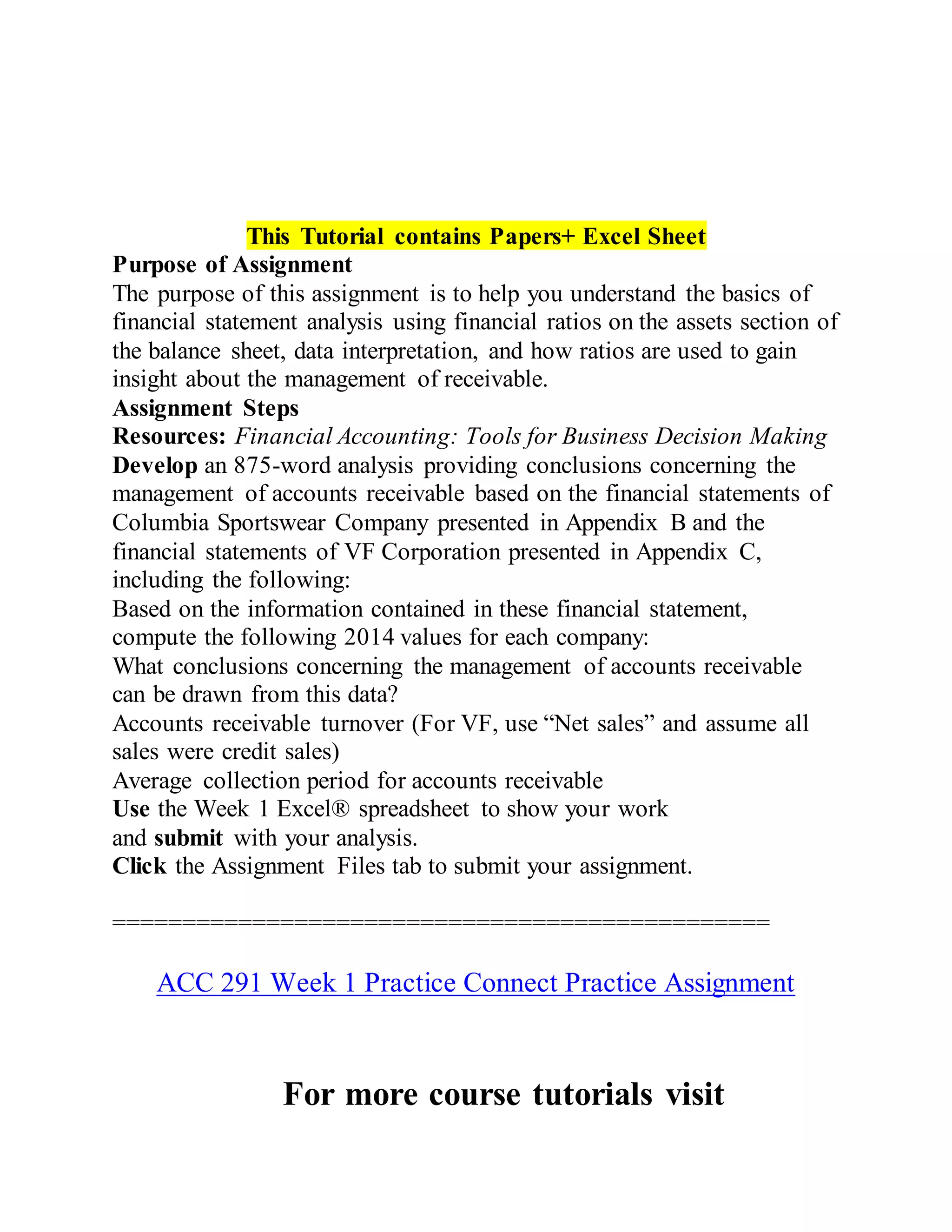 ACC 291 New Expect Success/newtonhelp.com