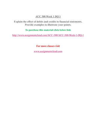 ACC 300 Entire Course New | PPT