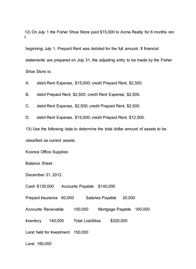 ACC 300 Final Exam answers 2015 version | PDF