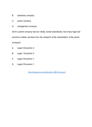 ACC 300 Final Exam answers 2015 version | PDF