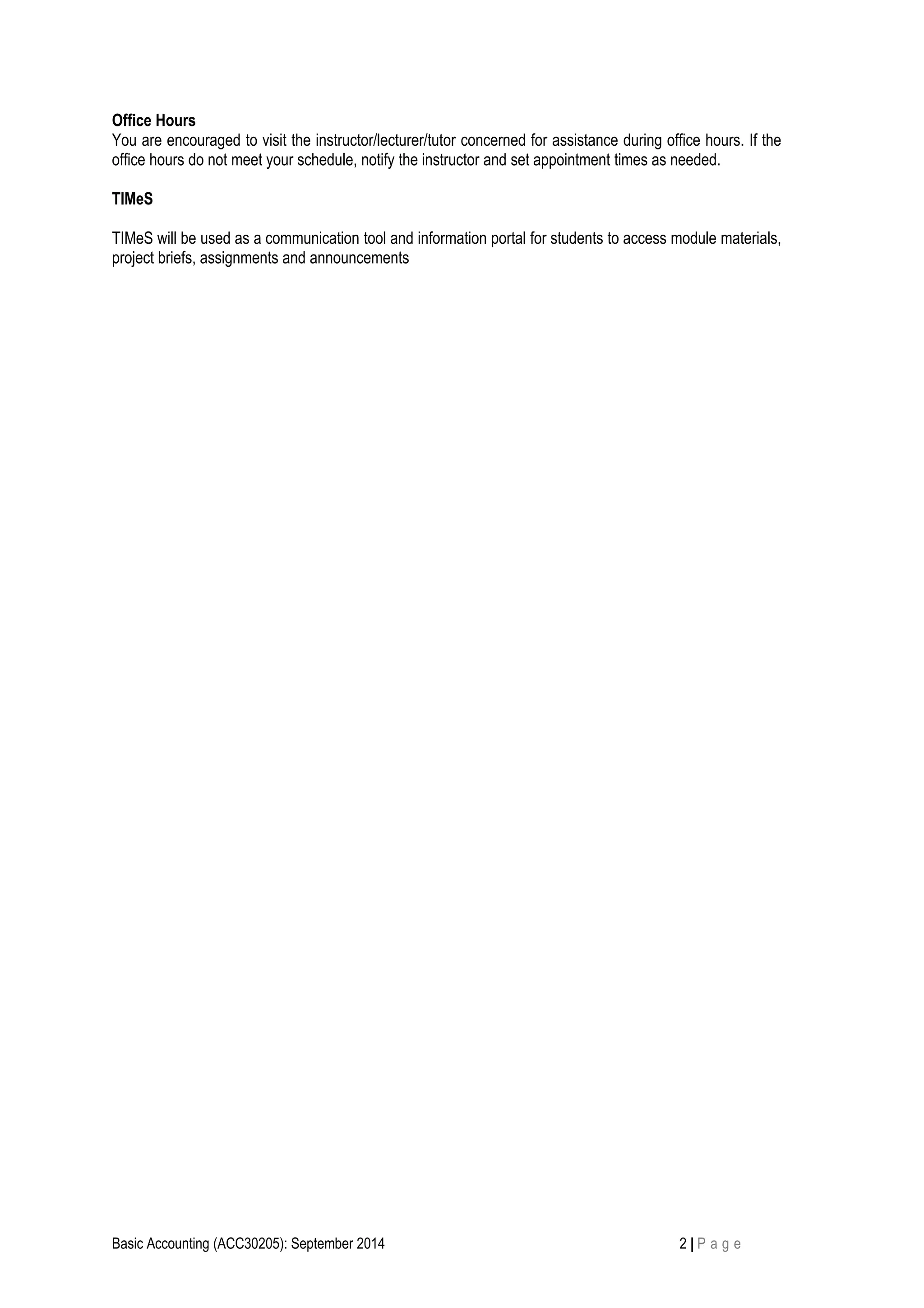 Basic Accounting Module Outline | DOC