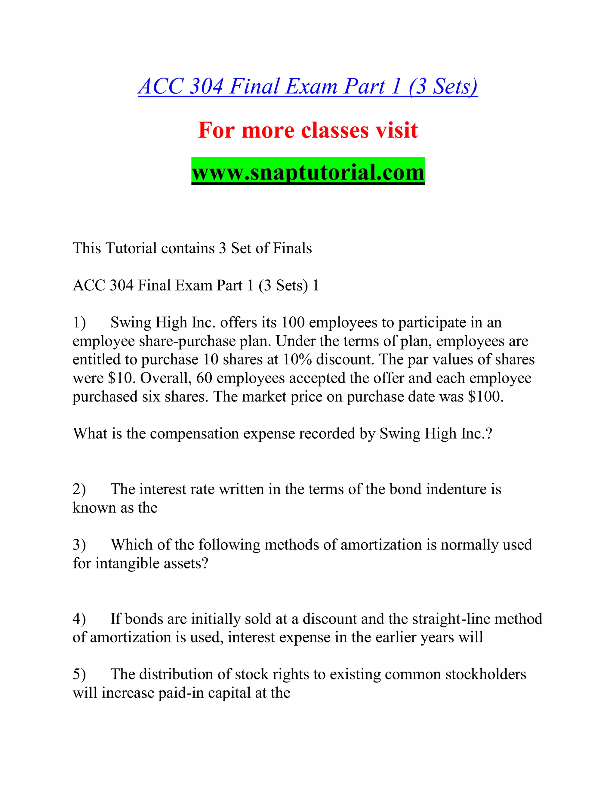 ACC 304 Extraordinary Success |snaptutorial.com