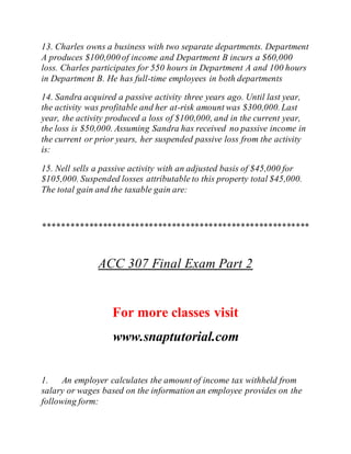 Acc 307 Enthusiastic Study / snaptutorial.com