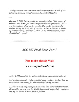 ACC 307 Massive Success / snaptutorial.com