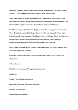 ACC 345: Final Project Guidelines and Grading Guide | PDF