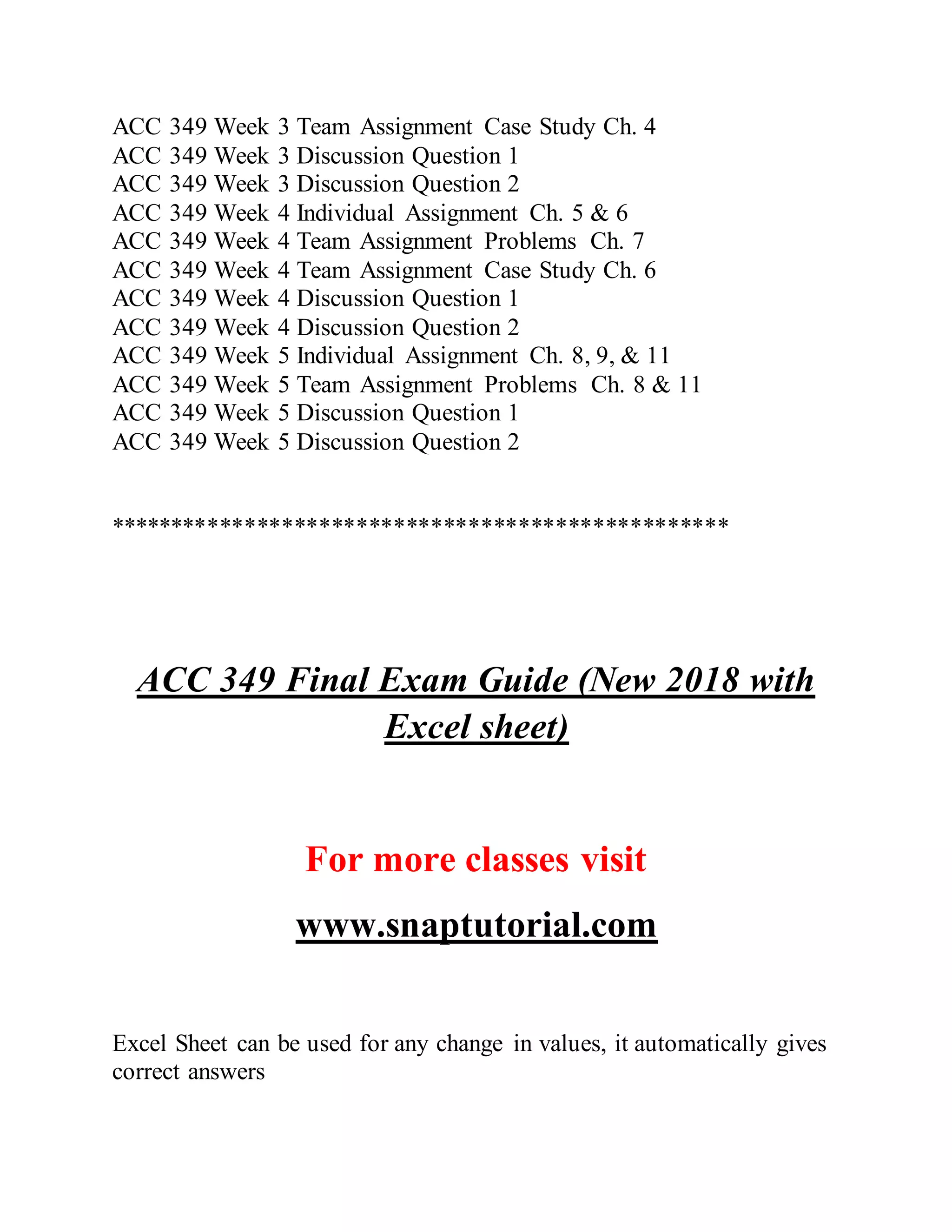 Acc 349 Effective Communication / snaptutorial.com