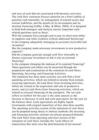 ACC 371 Lecture 7Statement of Cash FlowsIntroductionGenerall.docx
