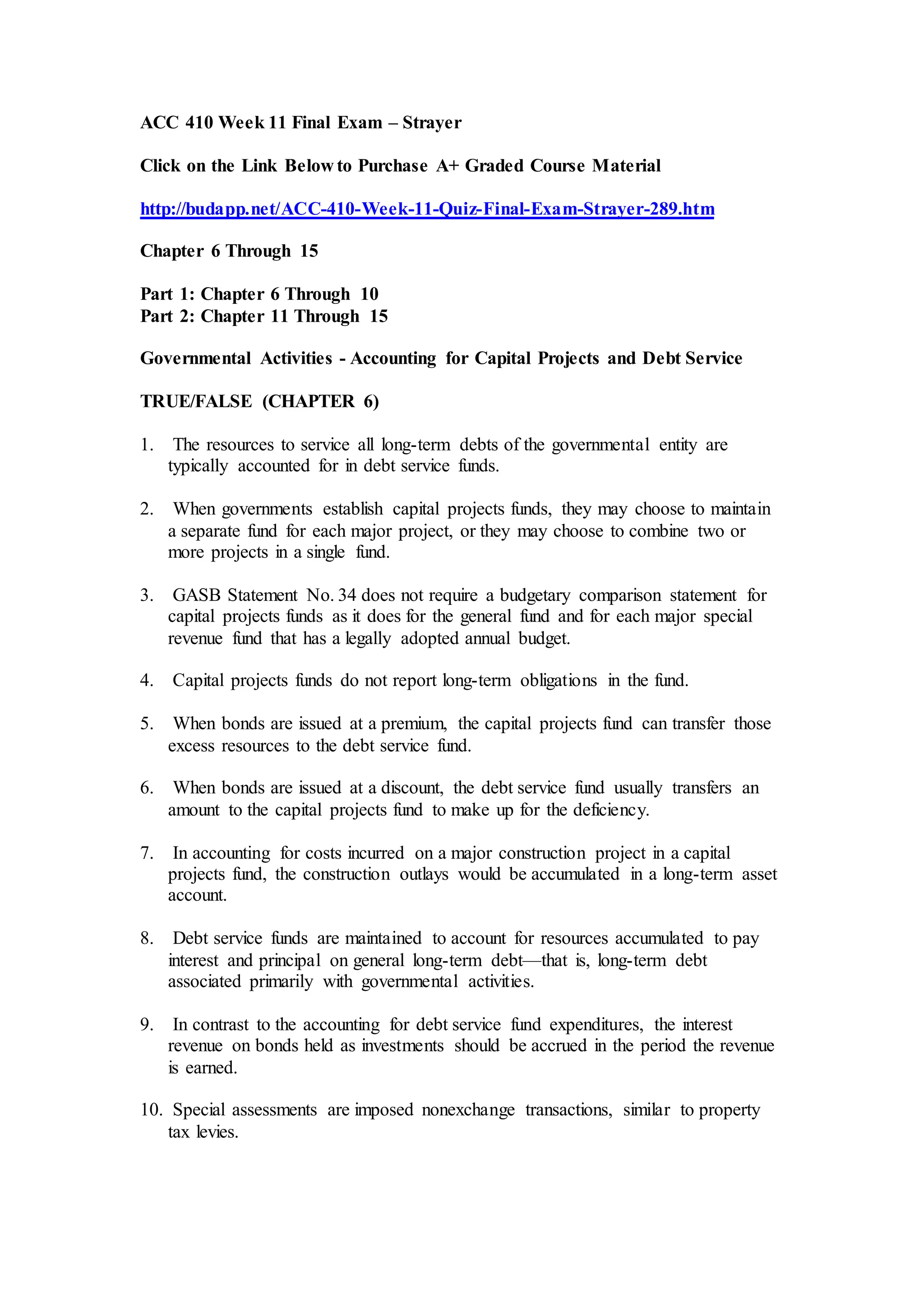 Acc 410 week 11 final exam | PDF