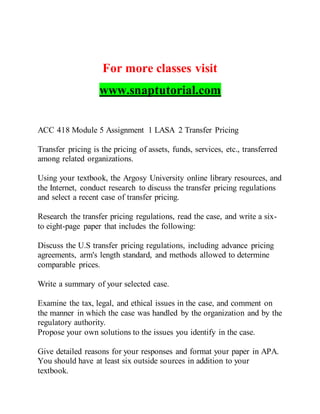 Acc 418 Education Redefined - snaptutorial.com