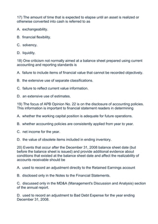 Acc 421 final exam | PDF