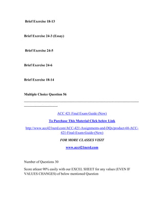 ACC 421 Final Exam New | PDF