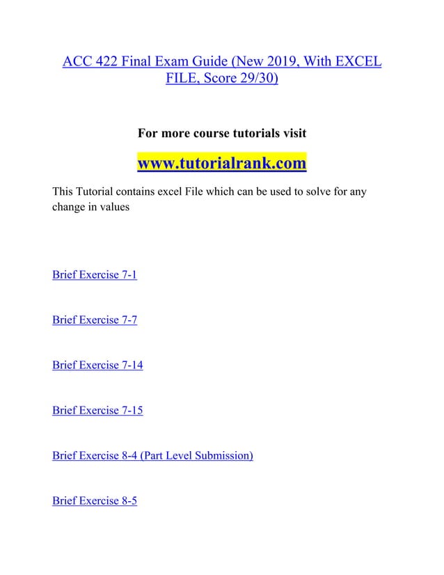 ACC 422 Enhance teaching - tutorialrank.com