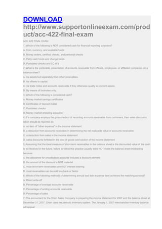 Acc 422 final exam | DOCX