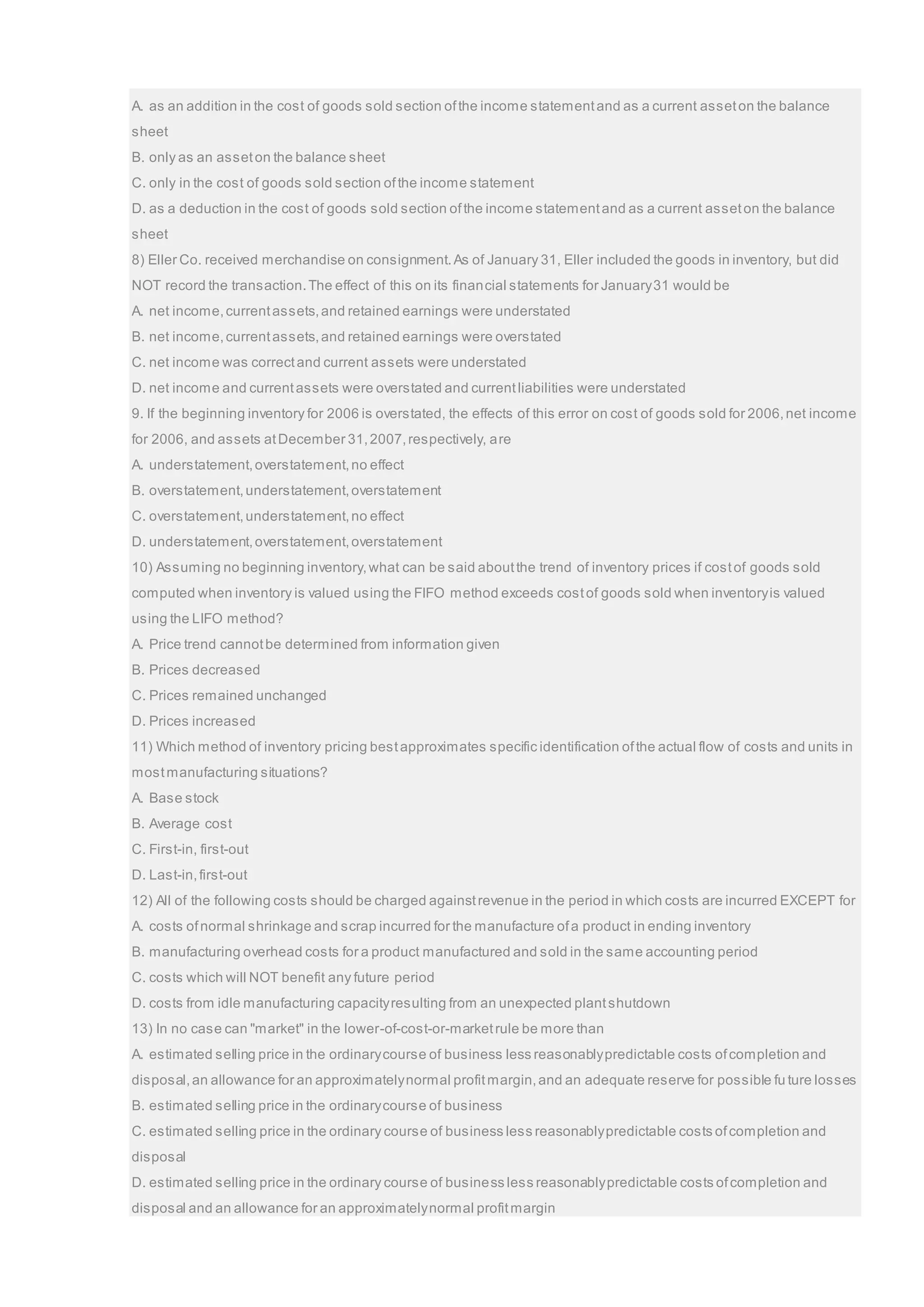 Acc 422 final exam | PDF