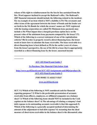 ACC 422 Final Exam Guide New | PDF