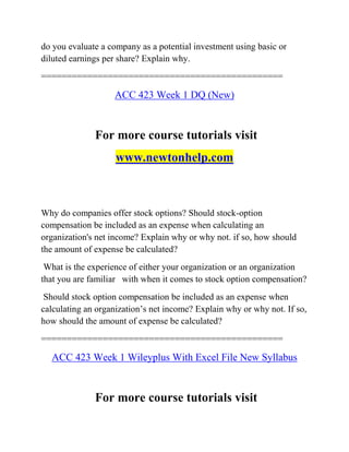 ACC 423 Expect Success/newtonhelp.com