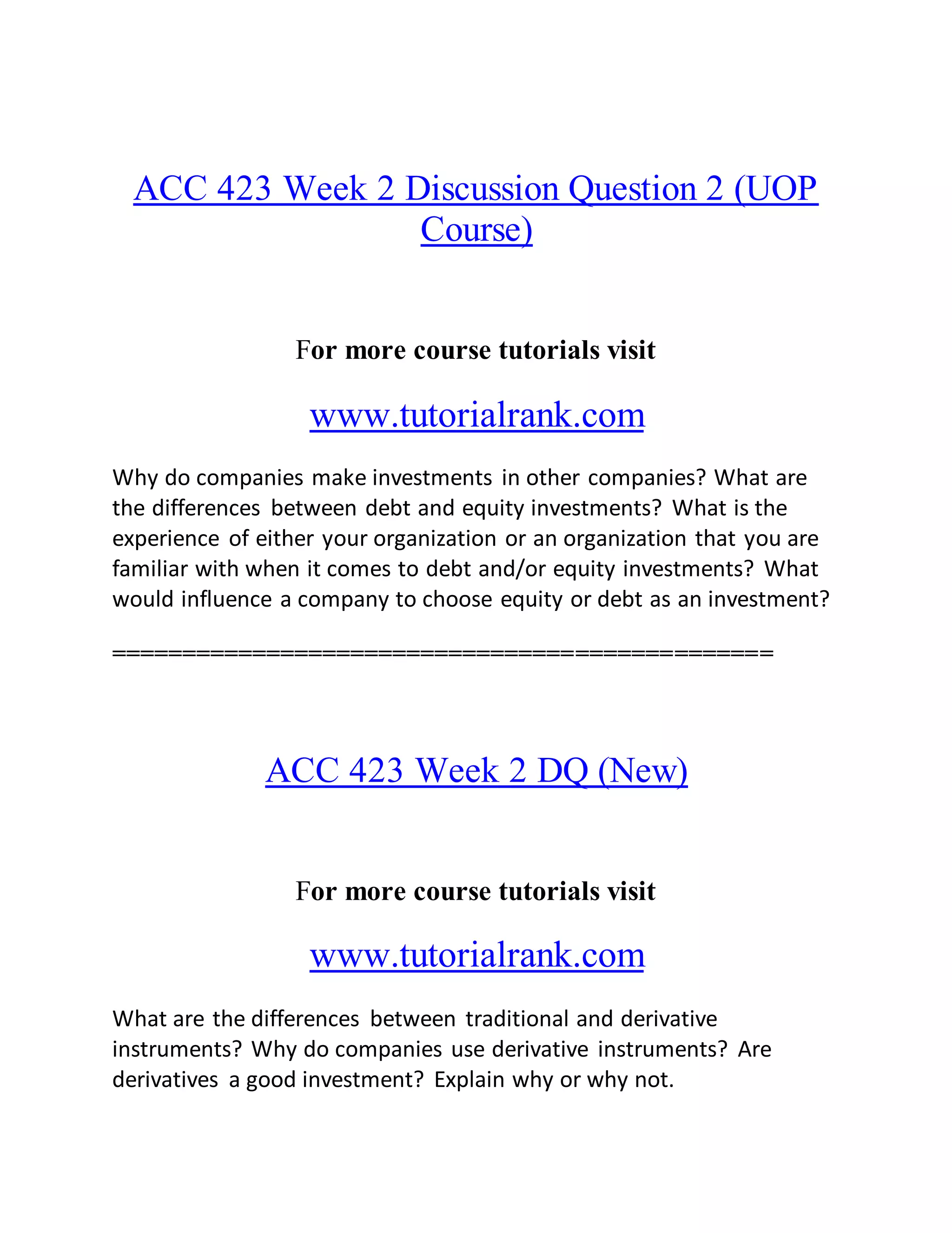 ACC 423 Effective Communication/tutorialrank.com