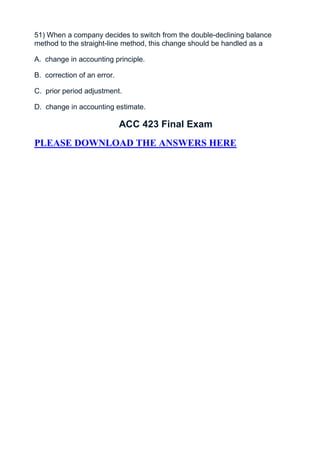 Acc 423 final exam | PDF