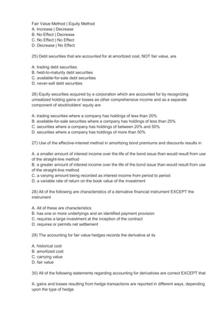 Acc 423 final exam | DOCX | Stocks and Bonds | Personal Investing